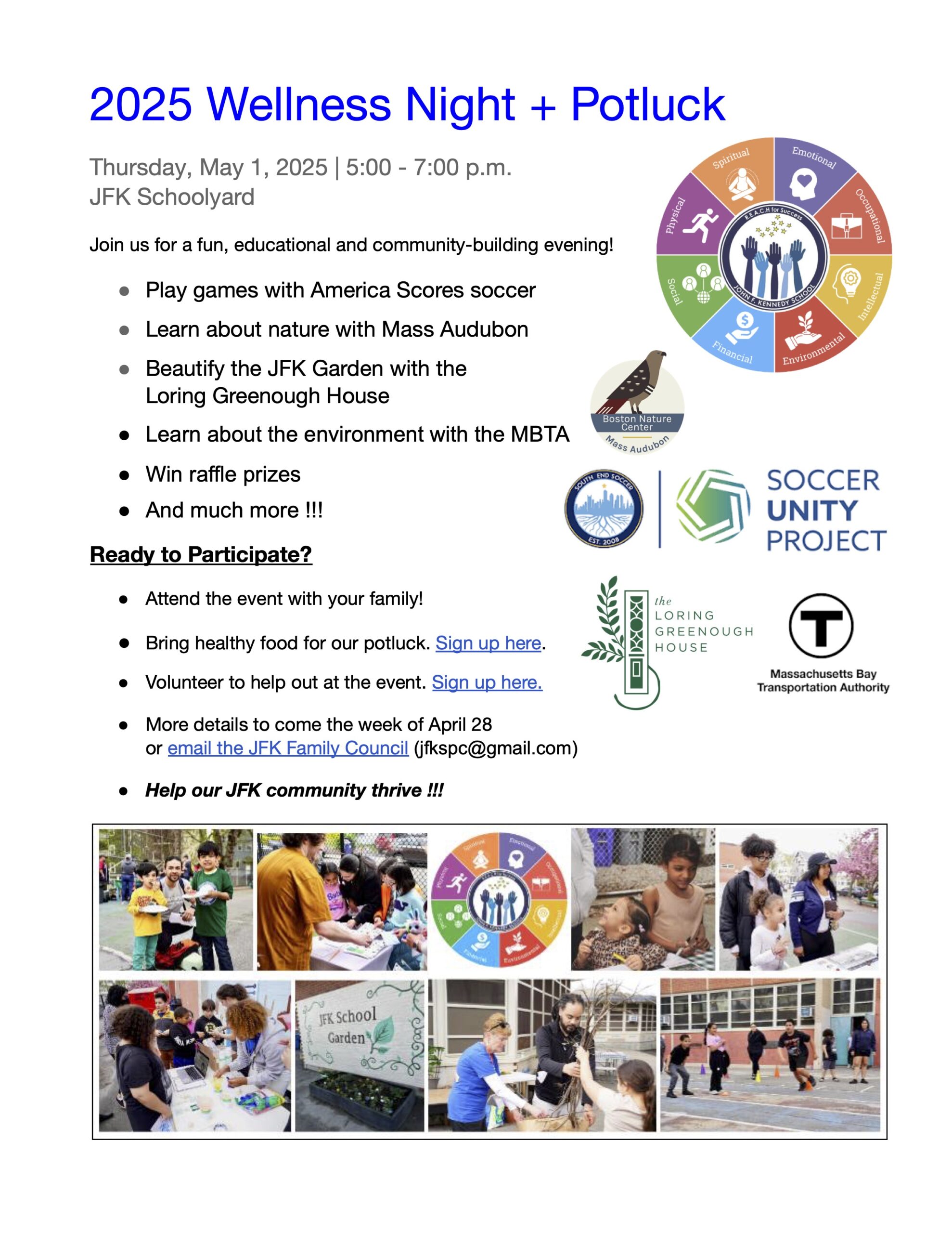 2025 Wellness Night + Potluck - John F. Kennedy Elementary School