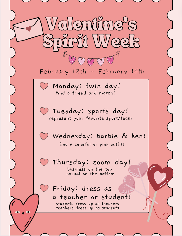 Spirit Week February 12-15, 2024 - John F. Kennedy Elementary School